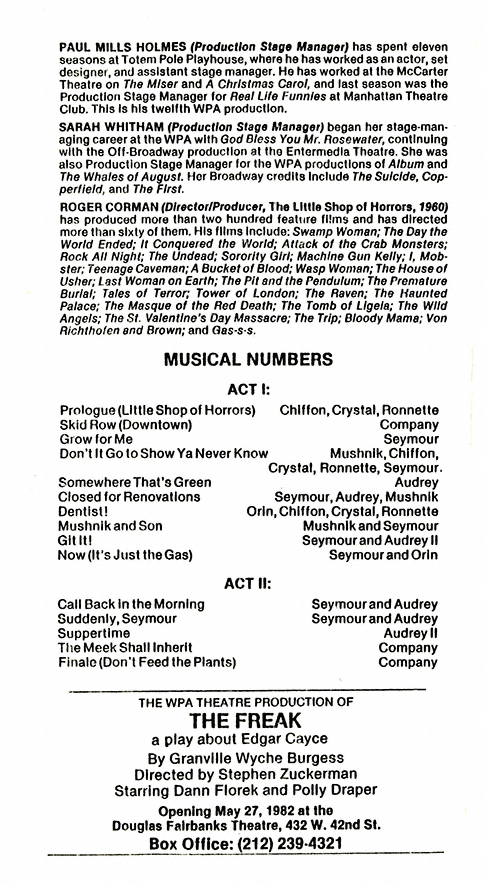 Flip Through Little Shop of Horrors' Original Program from The WPA ...